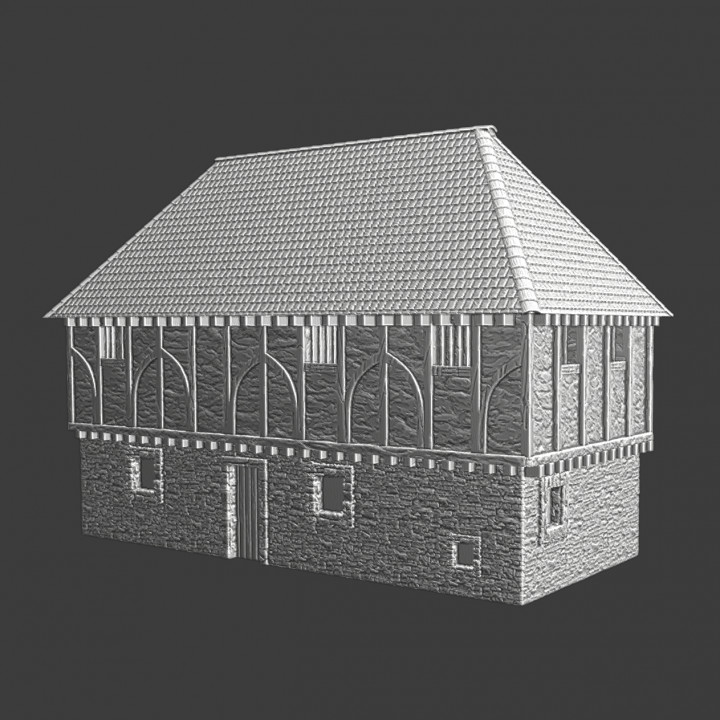 3D Printable Large Medieval 2 storey house - model by Northern Crusades ...