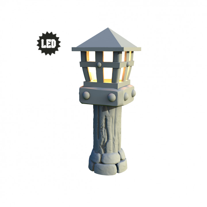 3D Printable LED Lamp Post by Moonshine Miniatures