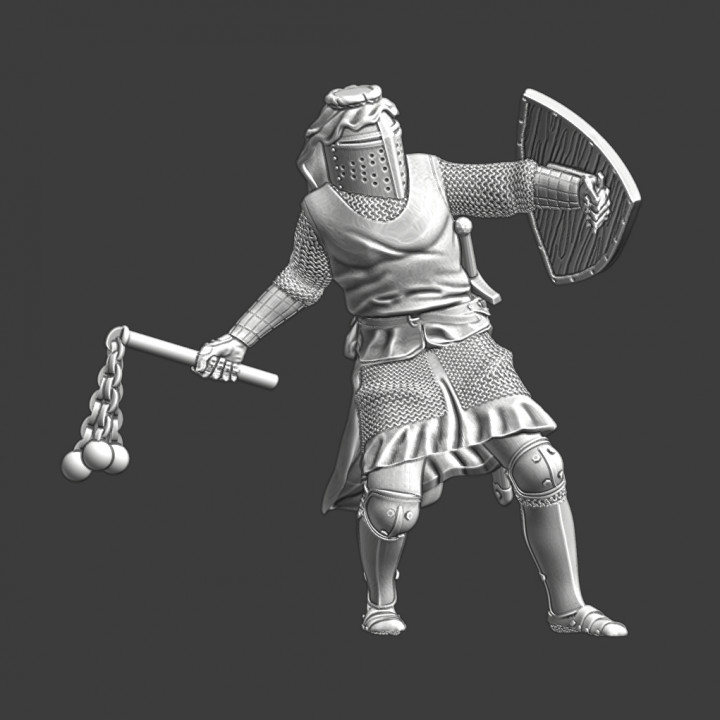 3D Printable Medieval crusader knight - swinging his flail by Northern ...