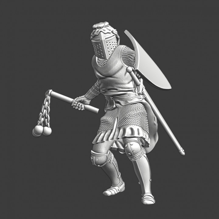 3D Printable Medieval crusader knight - swinging his flail by Northern ...