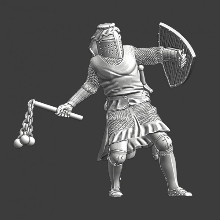 3D Printable Medieval crusader knight - swinging his flail by Northern ...