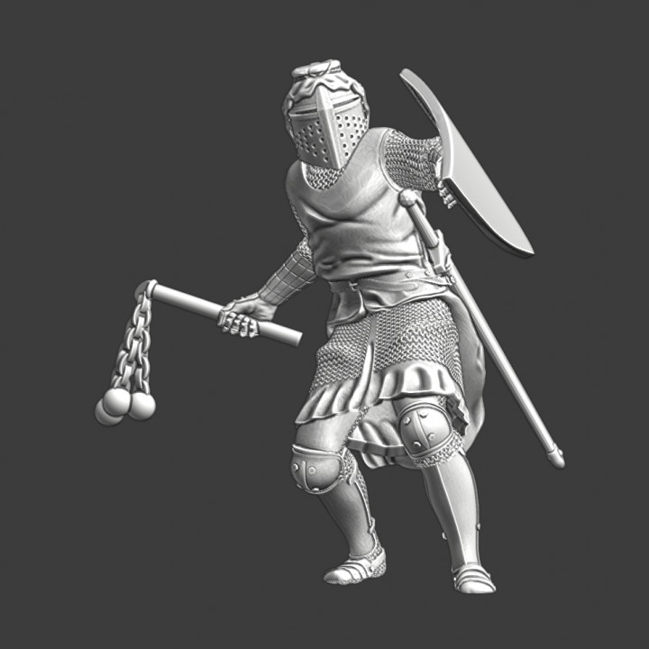 3D Printable Medieval crusader knight - swinging his flail by Northern ...