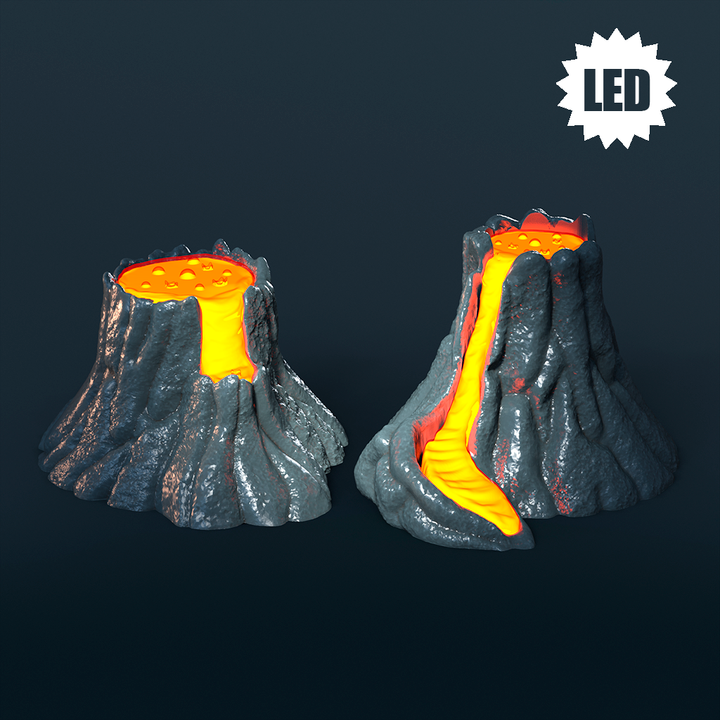 3D Printable LED lava pools by Moonshine Miniatures