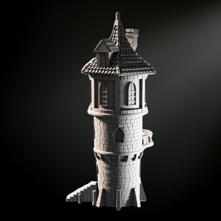 3D Printable Medieval Fantasy Wizard Tower by WargamesCo