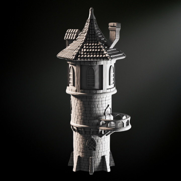 3D Printable Medieval Fantasy Wizard Tower by WargamesCo