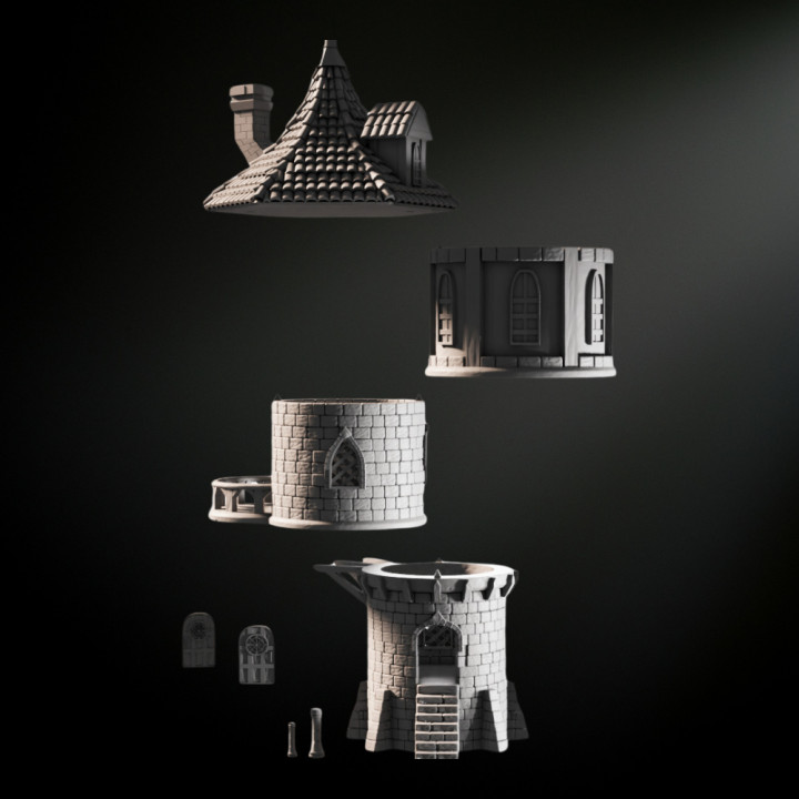 3D Printable Medieval Fantasy Wizard Tower by WargamesCo