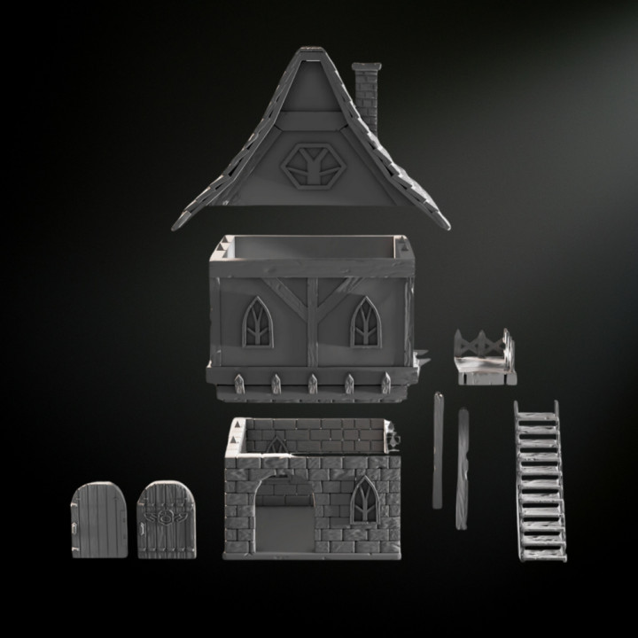 3D Printable Medieval Fantasy Healer House by WargamesCo