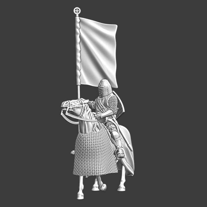 3D Printable Mounted medieval knight with banner by Northern Crusades ...