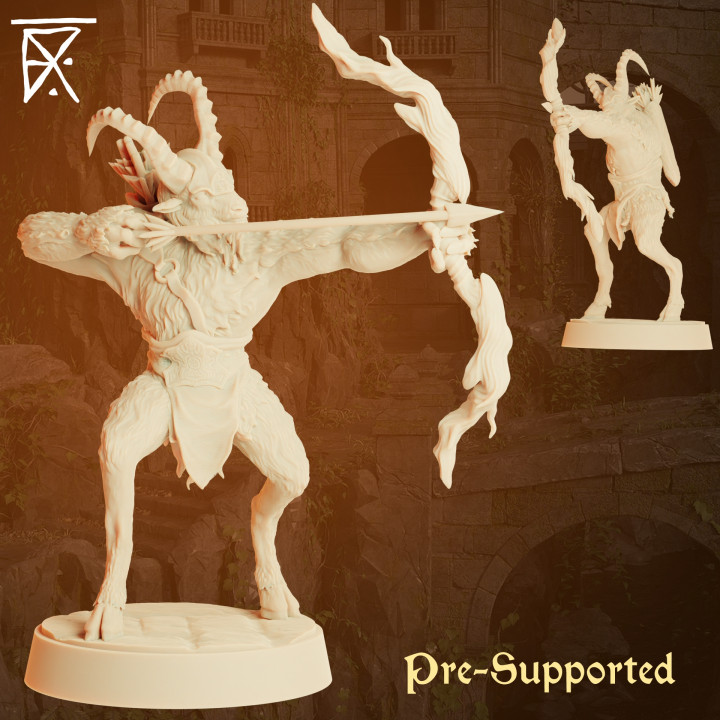 3D Printable Goatman Archer I by FX Miniatures