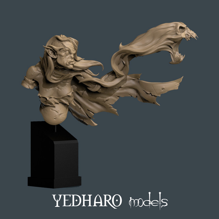 3D Printable Orc female shaman Bust by Yedharo Models SL