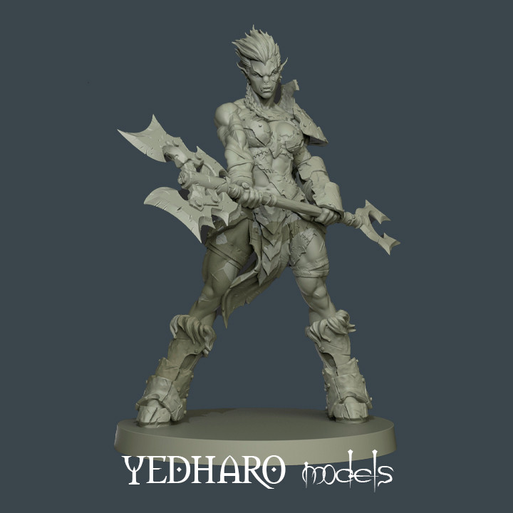 3D Printable Orc female champion 1/10 by Yedharo Models SL