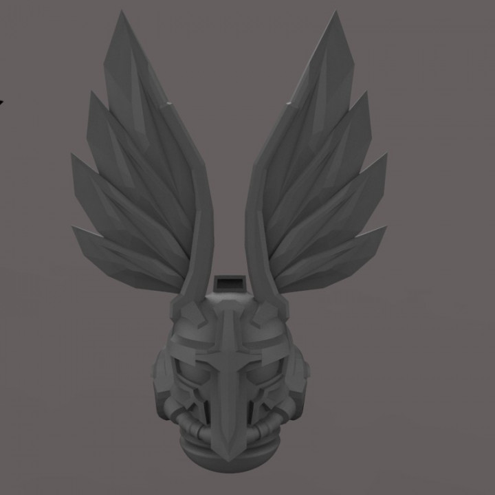 3D Printable Proxy set dark star warriors angels head V2 by MCGuild