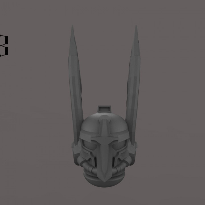 3D Printable Proxy set dark star warriors angels head V2 by MCGuild