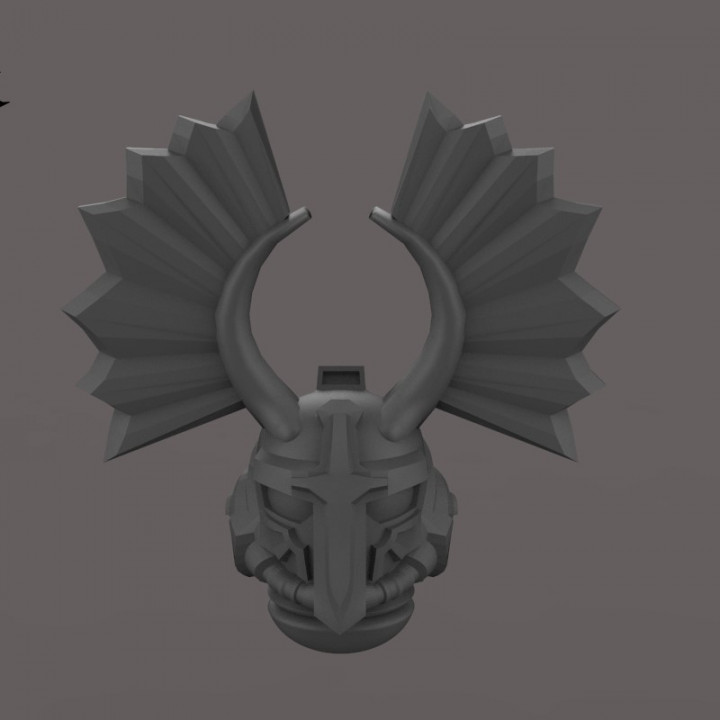 3D Printable Proxy set dark star warriors angels head V2 by MCGuild