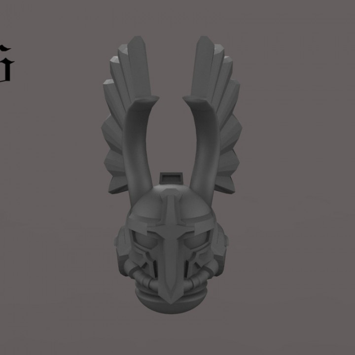 3D Printable Proxy set dark star warriors angels head V2 by MCGuild