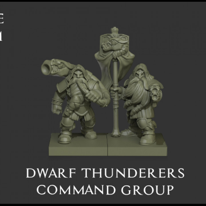 3D Printable Dwarf thunderers command group by Yedharo Models SL