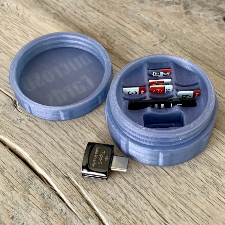 3D Printable MicroSD Card Holder v2 by Markus Purtz