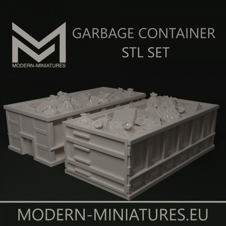 3D Printable Garbage Container by Modern-Miniatures.eu