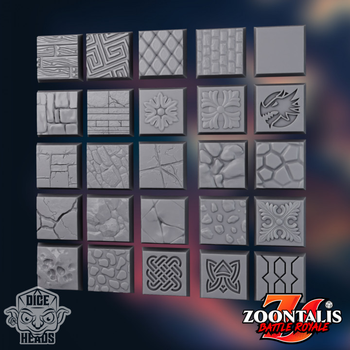 3D Printable Mega Base Set (pre-supported included) 25mm by Dice Heads