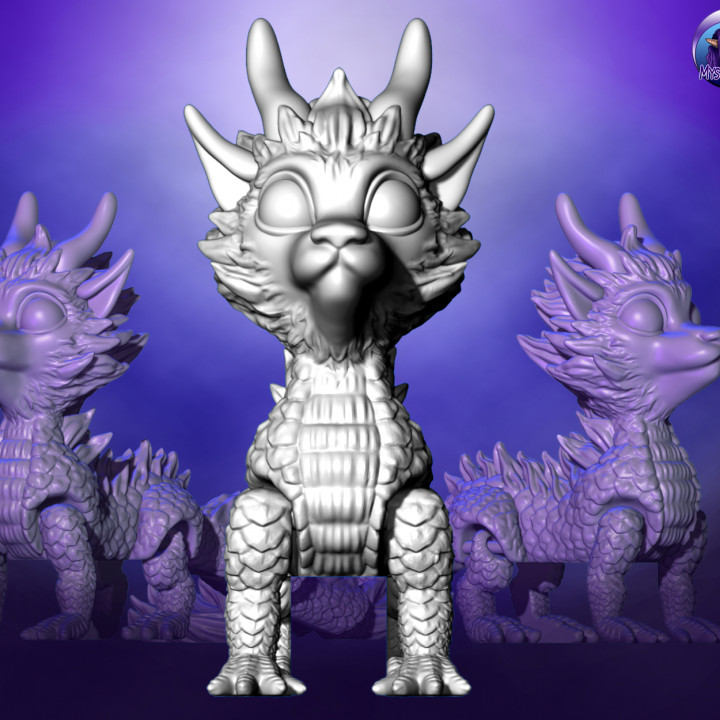 3D Printable Furry Dragons Lair - Baby Furry Dragon (Only!) by MysticSaige