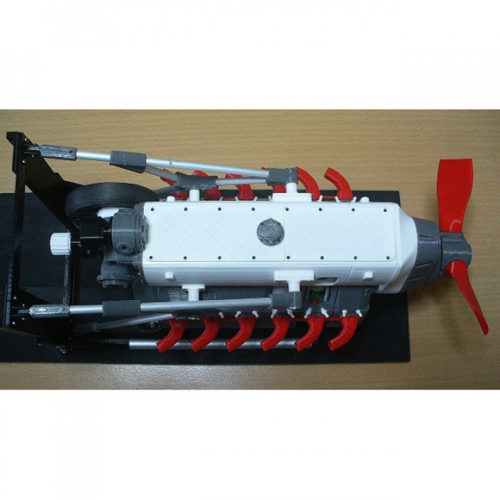 3D Printable Inverted V-type 12-Cylinder Engine, Water-Cooled, Cutaway ...