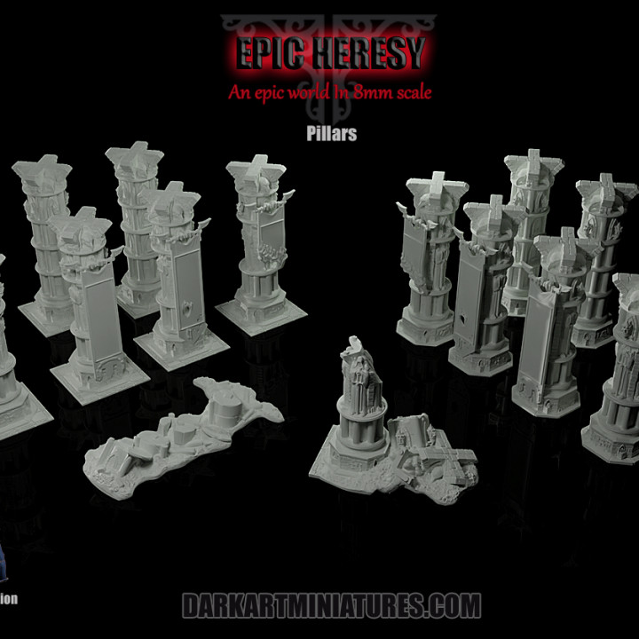 3D Printable Epic Heresy: Imperial Pillar's by Klaus Teschner