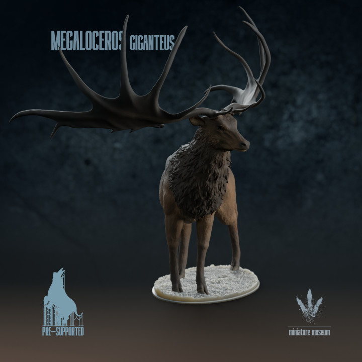 3D Printable Megaloceros giganteus : The Irish Elk by Miniature Museum