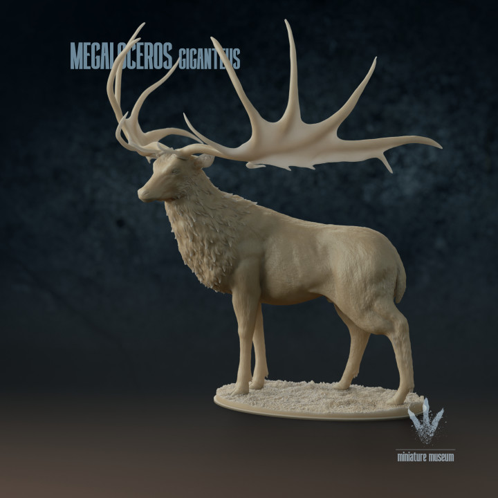 3D Printable Megaloceros giganteus : The Irish Elk by Miniature Museum