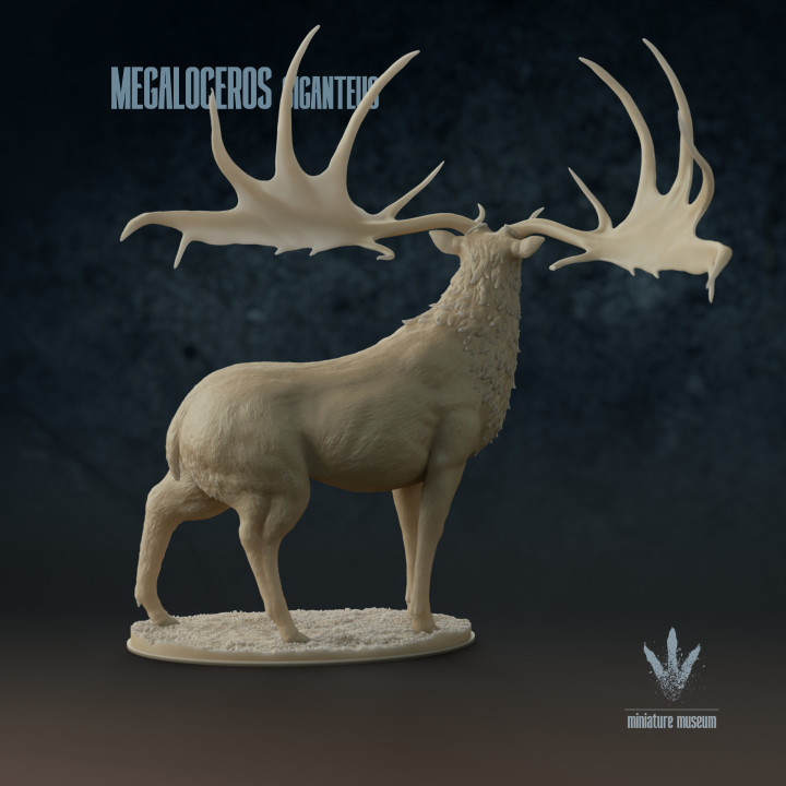 3D Printable Megaloceros giganteus : The Irish Elk by Miniature Museum