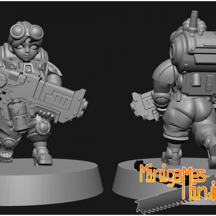 3D Printable Space dwarf anime figurines by Minigames Miniatures