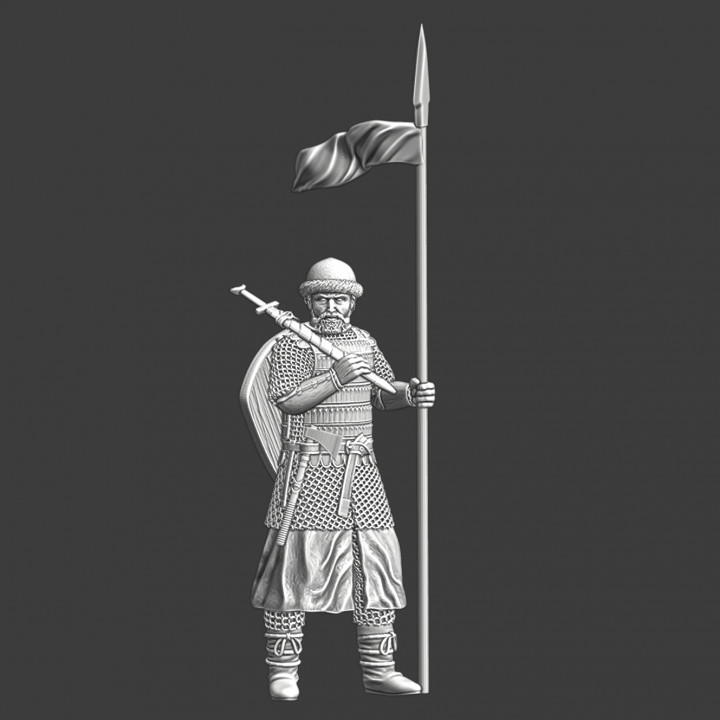 3D Printable Medieval Kievan Rus relaxing - sword on shoulder by ...