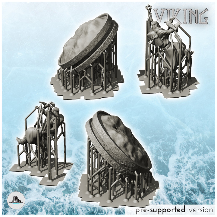 3D Printable Old Viking druid with raven and wooden stick (9) - North ...