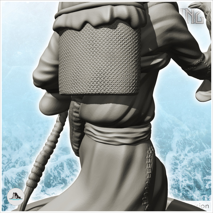 3D Printable Old Viking druid with raven and wooden stick (9) - North ...