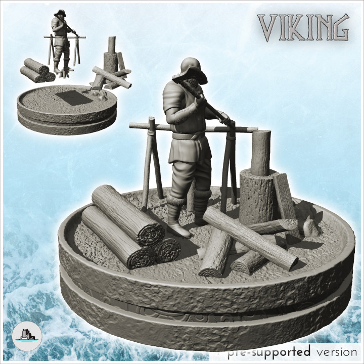 3D Printable Medieval lumberjack with axe and stew (13) - North ...