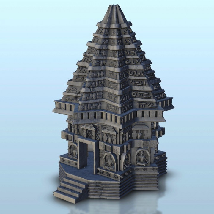 3D Printable Indian Hindu shikara temple - Medieval Asia Feudal Asian ...