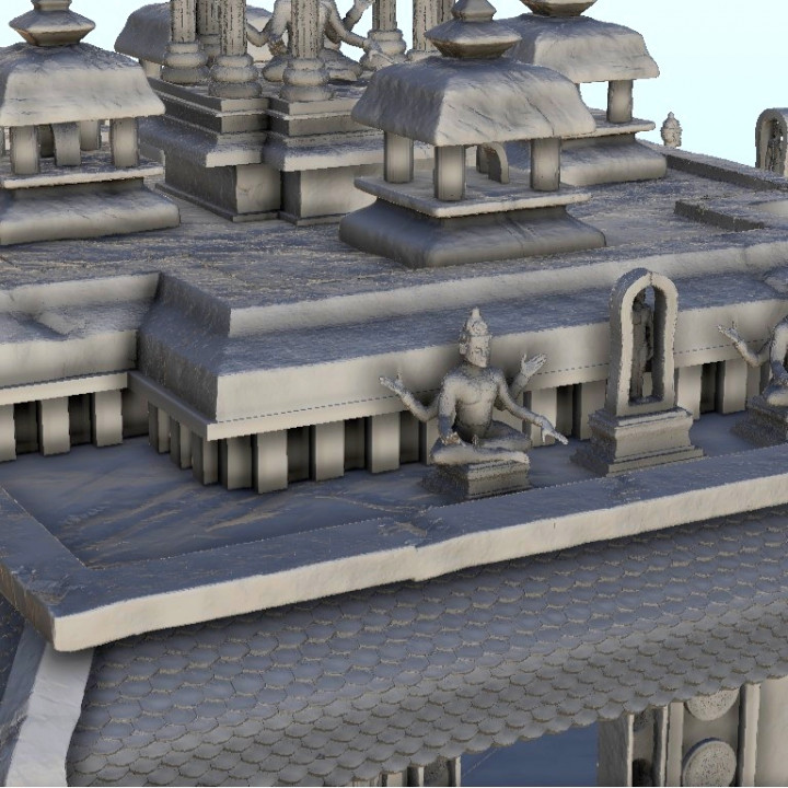 3D Printable Indian temple with Shiva statues 15 - Medieval Asia Feudal ...