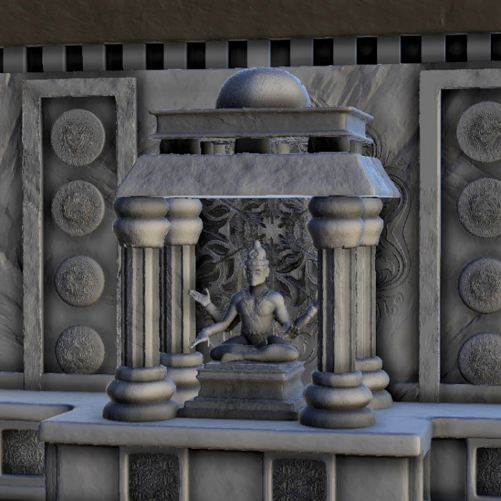 3D Printable Indian temple with Shiva statues 15 - Medieval Asia Feudal ...