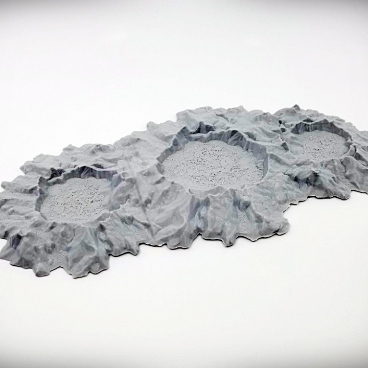 3D Printable Triple Crater C - Blast Craters by Terrainify
