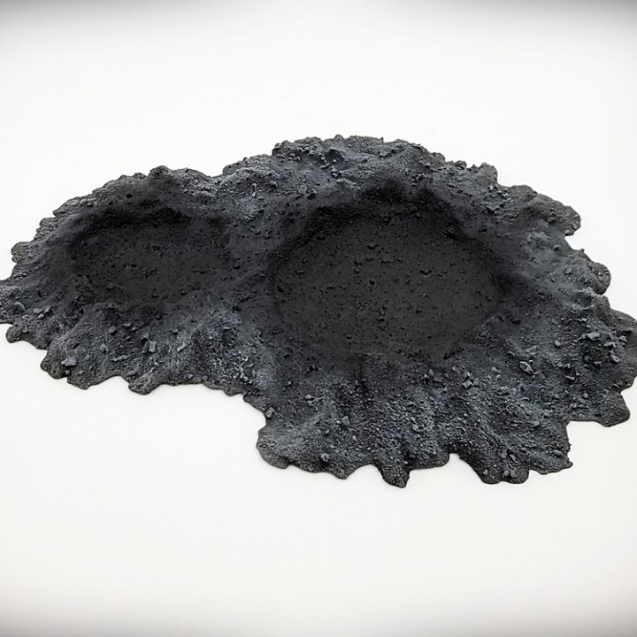 3D Printable Double Crater B - Blast Craters by Terrainify