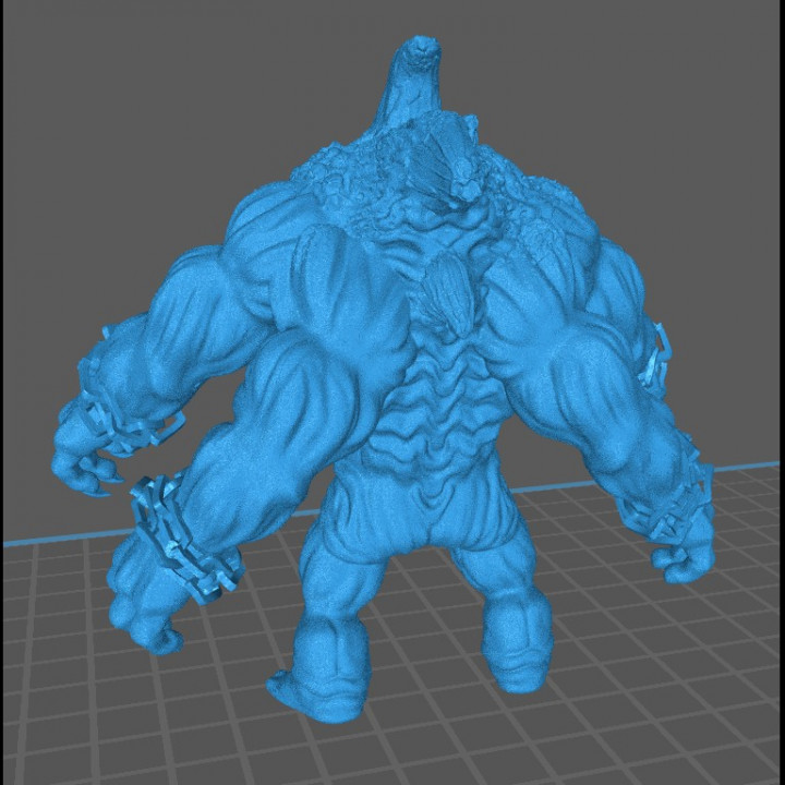 3D Printable Beast with four chained arms - Creature Darkness War 15mm ...