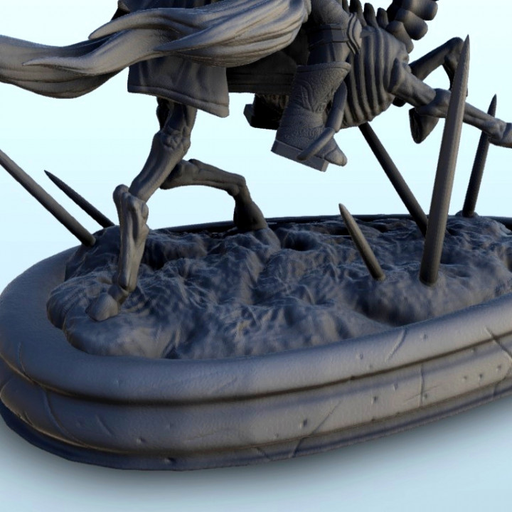 3D Printable Necro horseman - Creature Darkness War 15mm 20mm 28mm 32mm ...