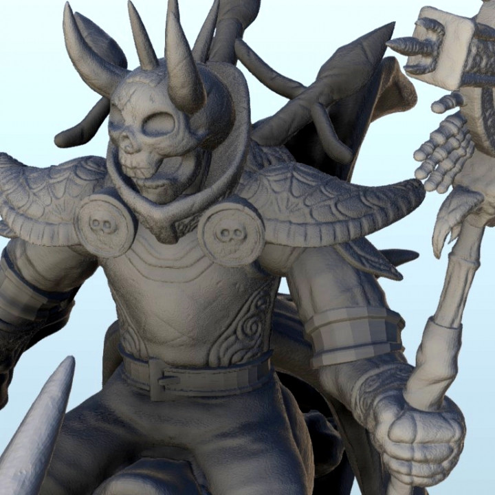 3D Printable Necro horseman - Creature Darkness War 15mm 20mm 28mm 32mm ...