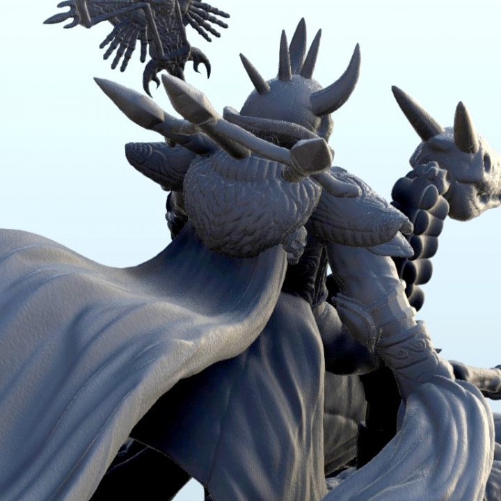 3D Printable Necro horseman - Creature Darkness War 15mm 20mm 28mm 32mm ...