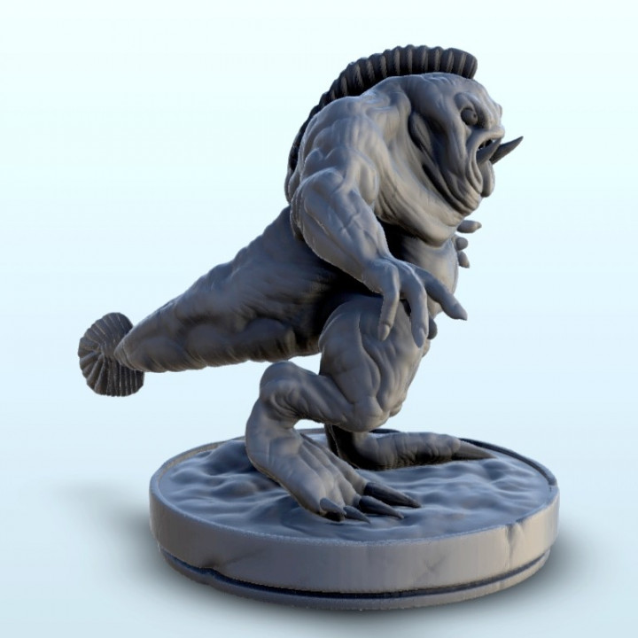 3D Printable Amphibian crested monster - Creature Darkness War 15mm ...