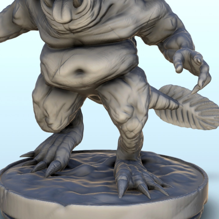 3D Printable Amphibian crested monster - Creature Darkness War 15mm ...