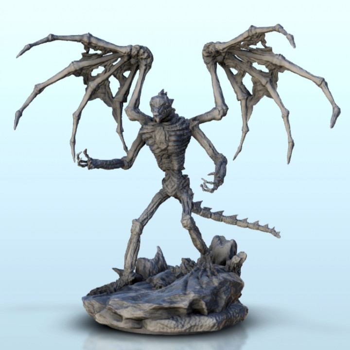 3D Printable Lord skeleton with wings - Creature Darkness War 15mm 20mm ...