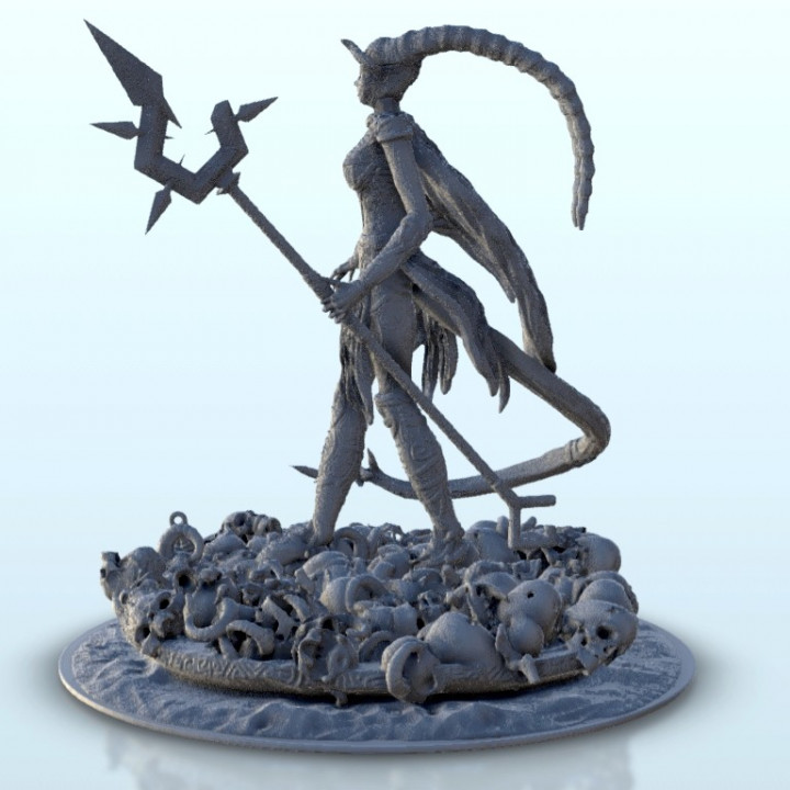 3D Printable Daemonette with horns and spear - Creature Darkness War ...