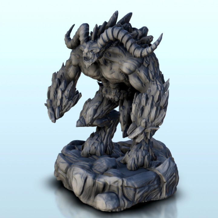 3D Printable Rock demon with horns - Creature Darkness War 15mm 20mm ...