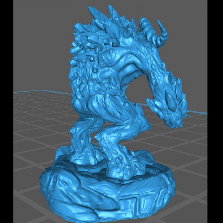 3D Printable Rock demon with horns - Creature Darkness War 15mm 20mm ...