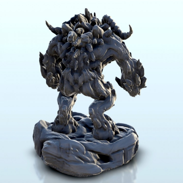 3D Printable Rock demon with horns - Creature Darkness War 15mm 20mm ...